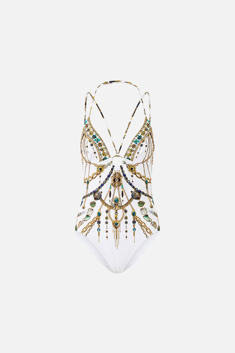 Chain Gang Multi Strap Halter Tri One Piece With Trim | CAMILLA AU ...