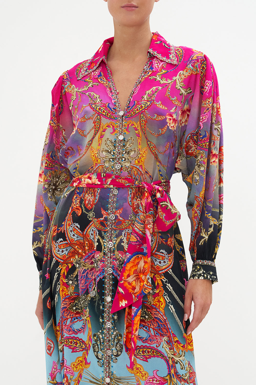 Curved Collar Shirt Dress, What Lies Beneath | CAMILLA AU – CAMILLA